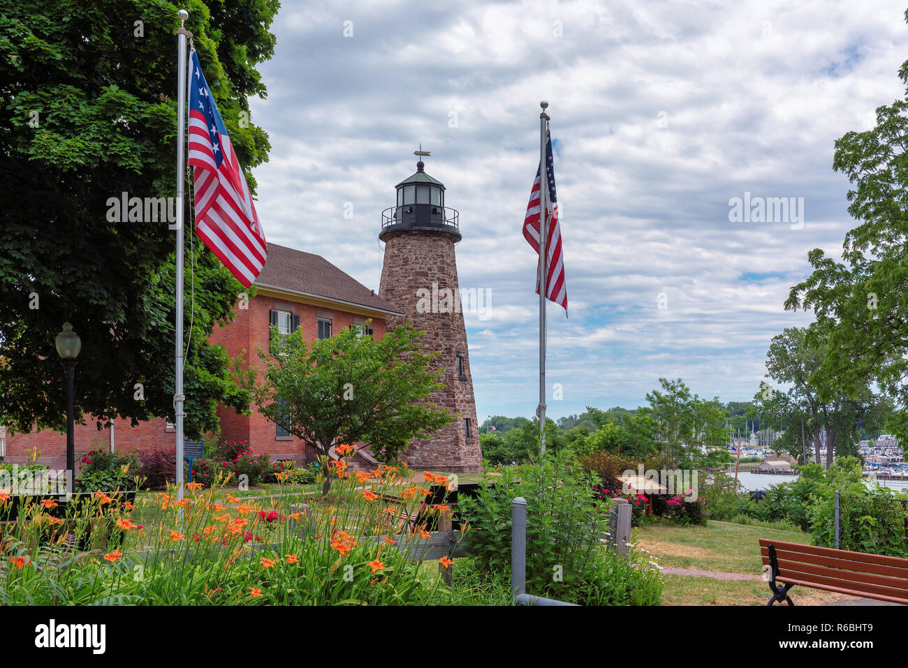 Charlotte Genesee Lighthouse, Lake Ontario in Rochester, USA Stock ...