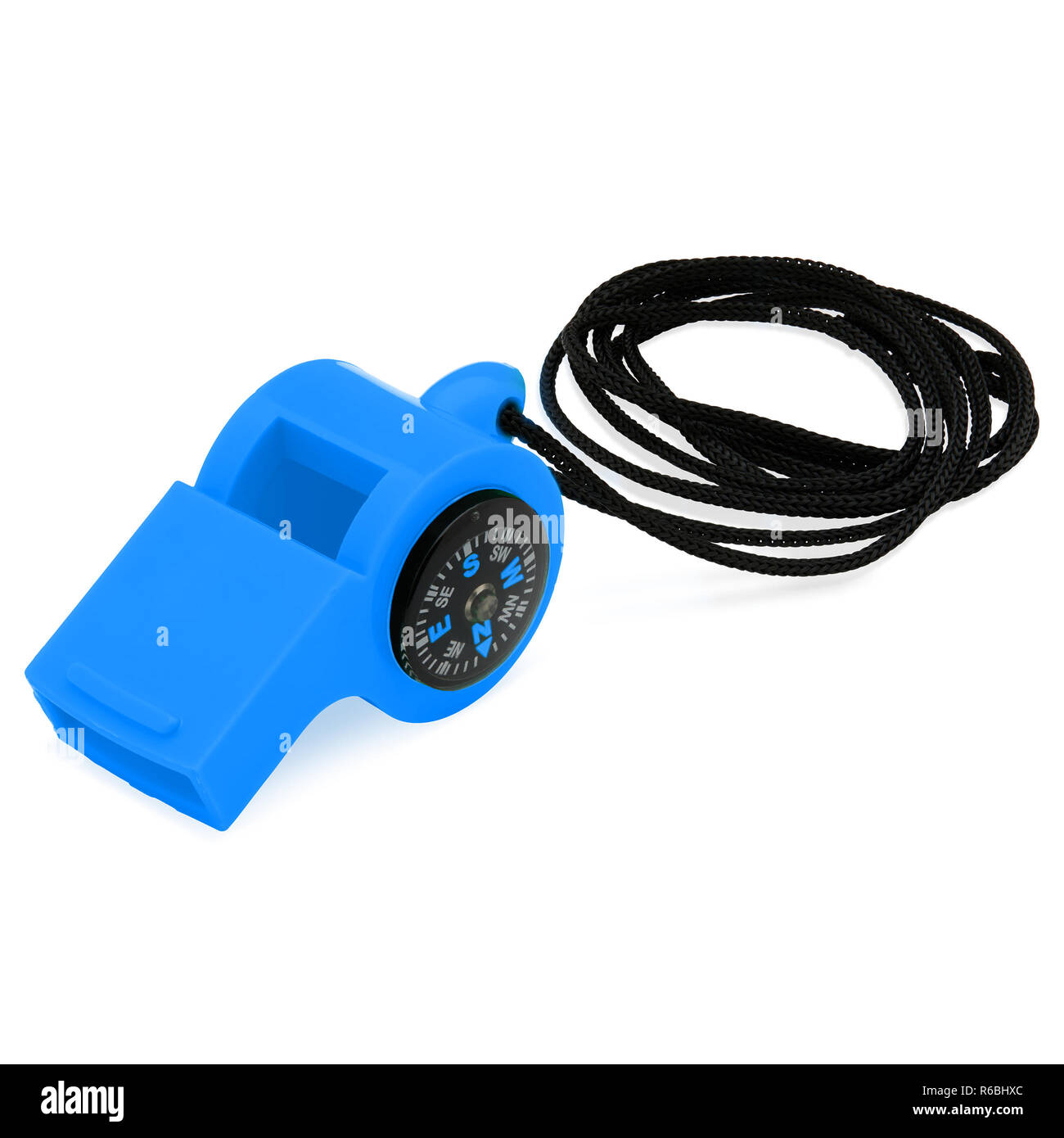Isolated Blue Toy Compass Whistle on White Background Stock Photo - Alamy