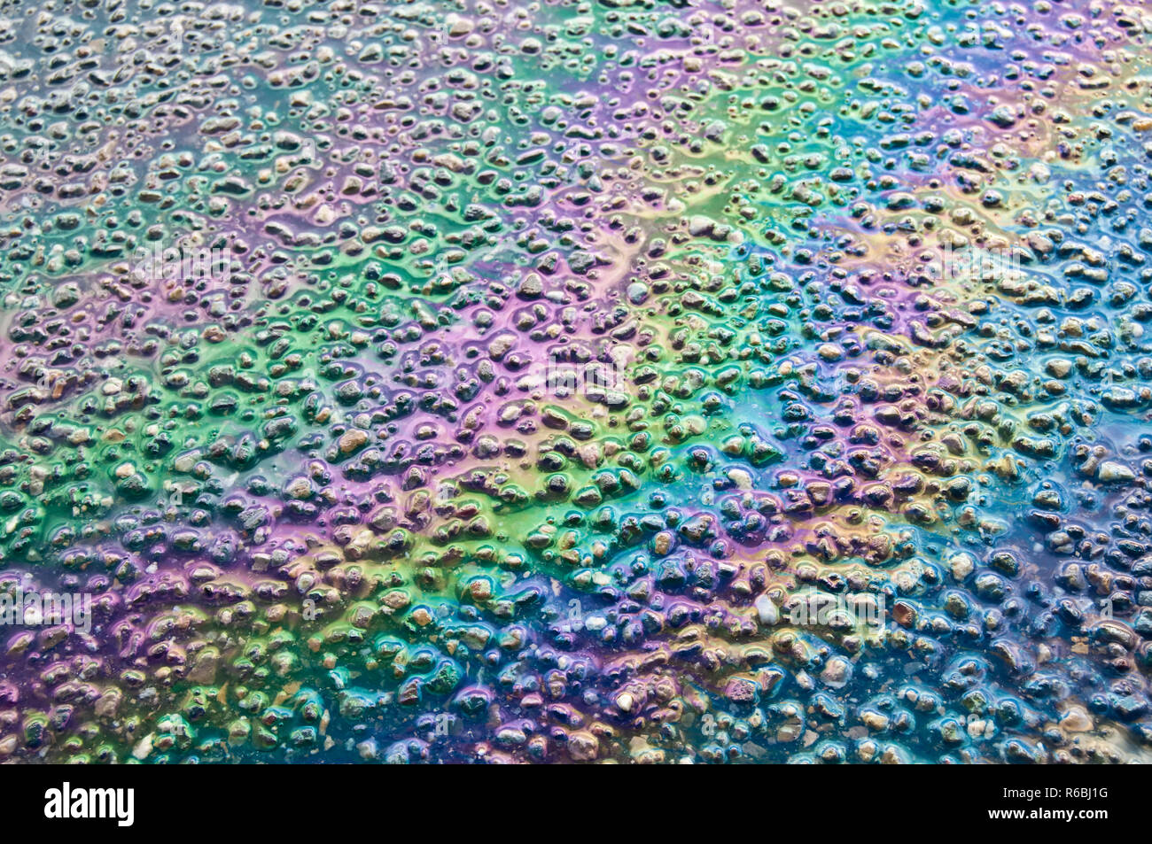 Gas Spill On Asphalt Stock Photo - Alamy