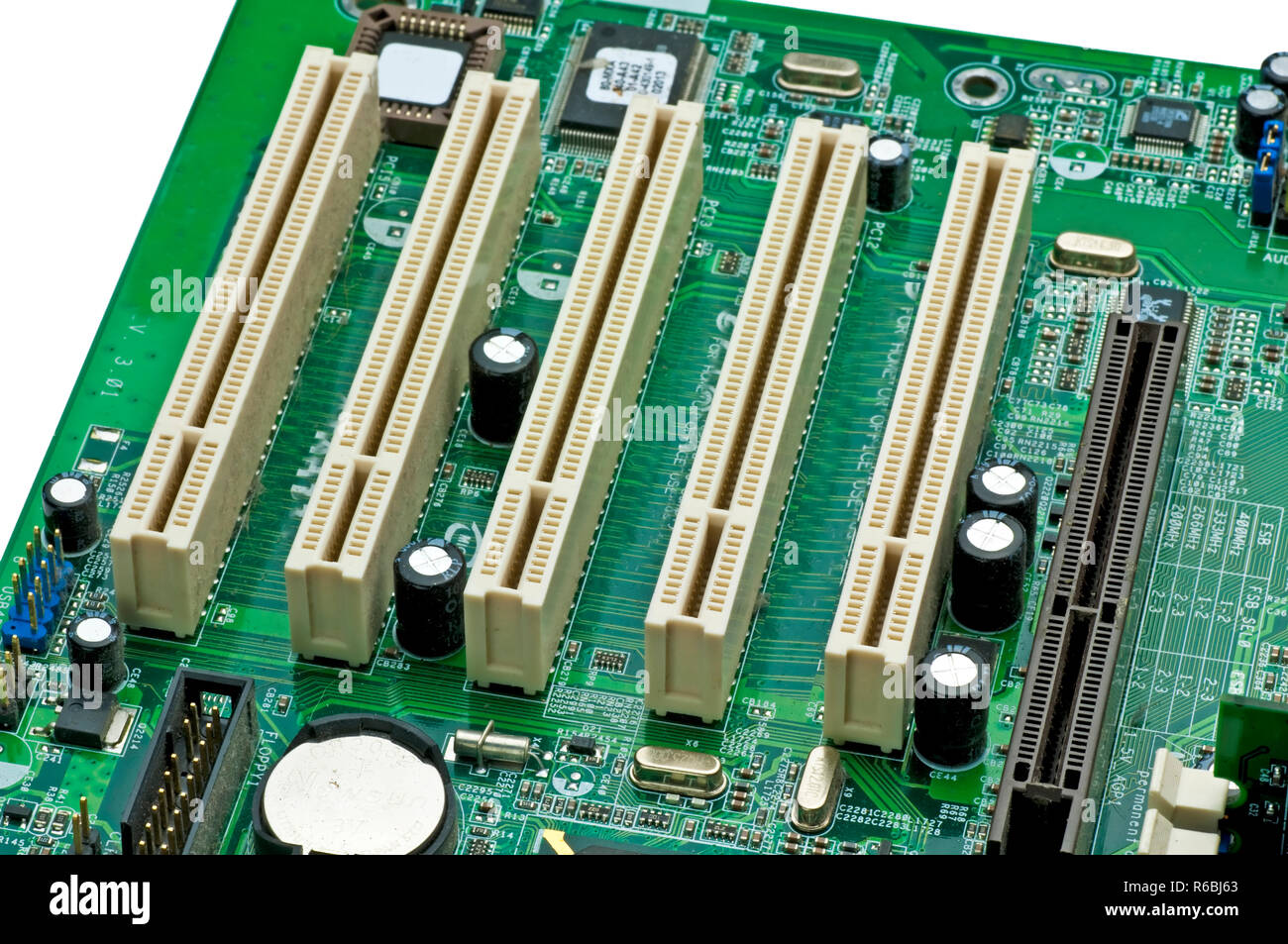 Computer Circuit Board Slots Stock Photo - Alamy