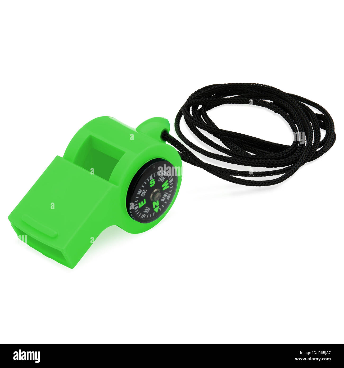 Isolated Green Toy Compass Whistle on White Background Stock Photo - Alamy