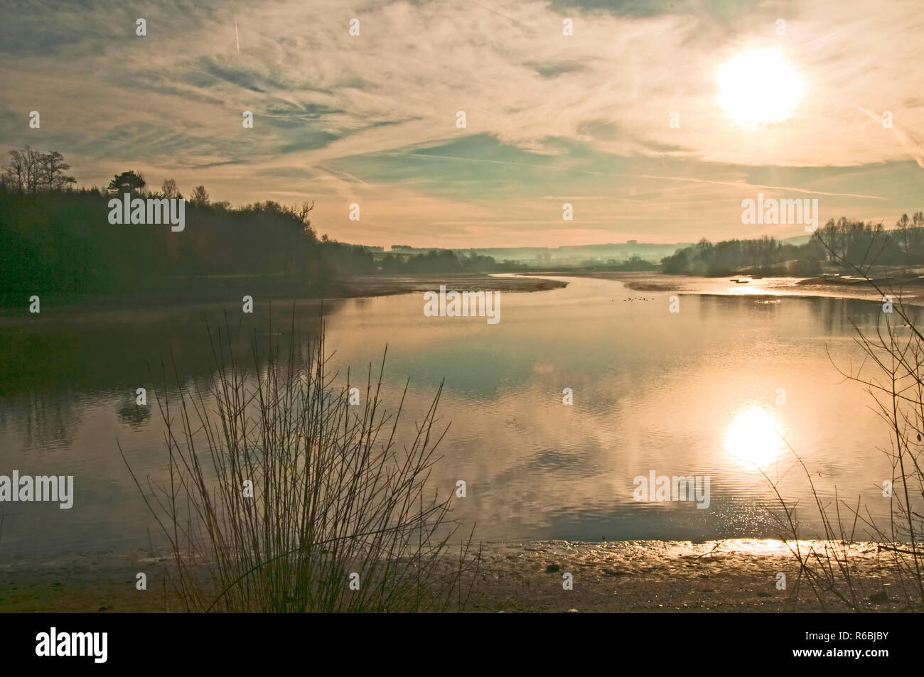 Lake In Morning Sun Stock Photo - Alamy