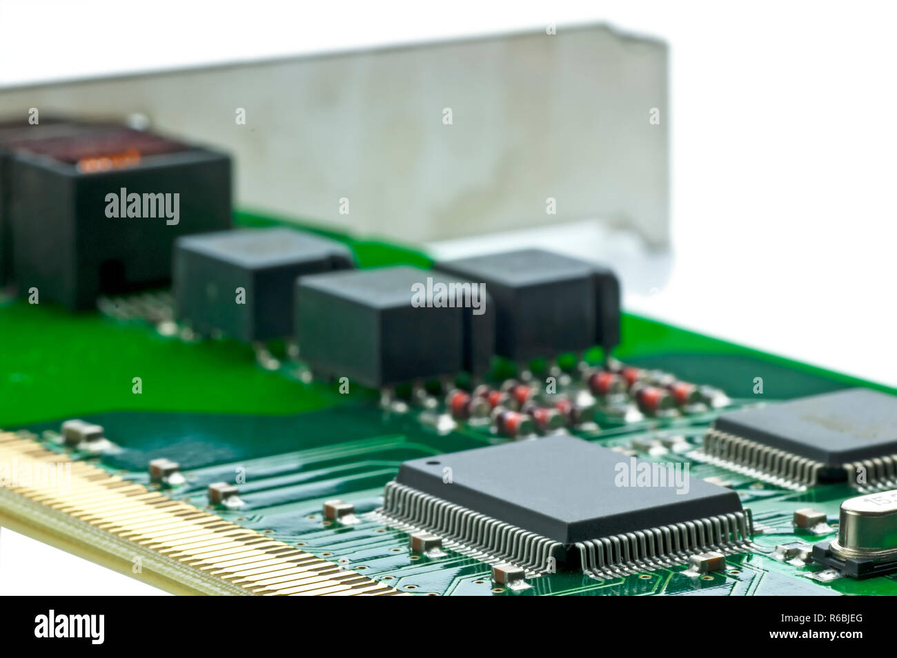 Computer Circuit Board On An Isdn-Card Stock Photo - Alamy