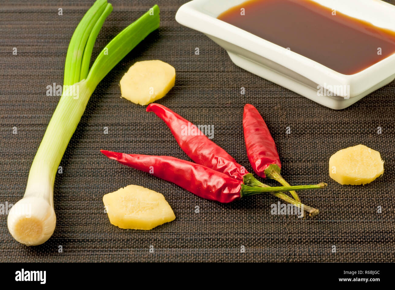 Chinese Food,Spring Onion,Soy Sauce,Ginger,Chili Stock Photo - Alamy
