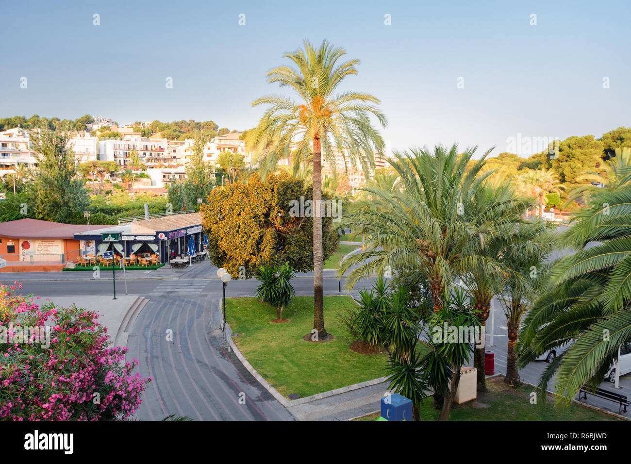 Santa Ponsa, Mallorca, Spain - July 24, 2013: View of the streets ...
