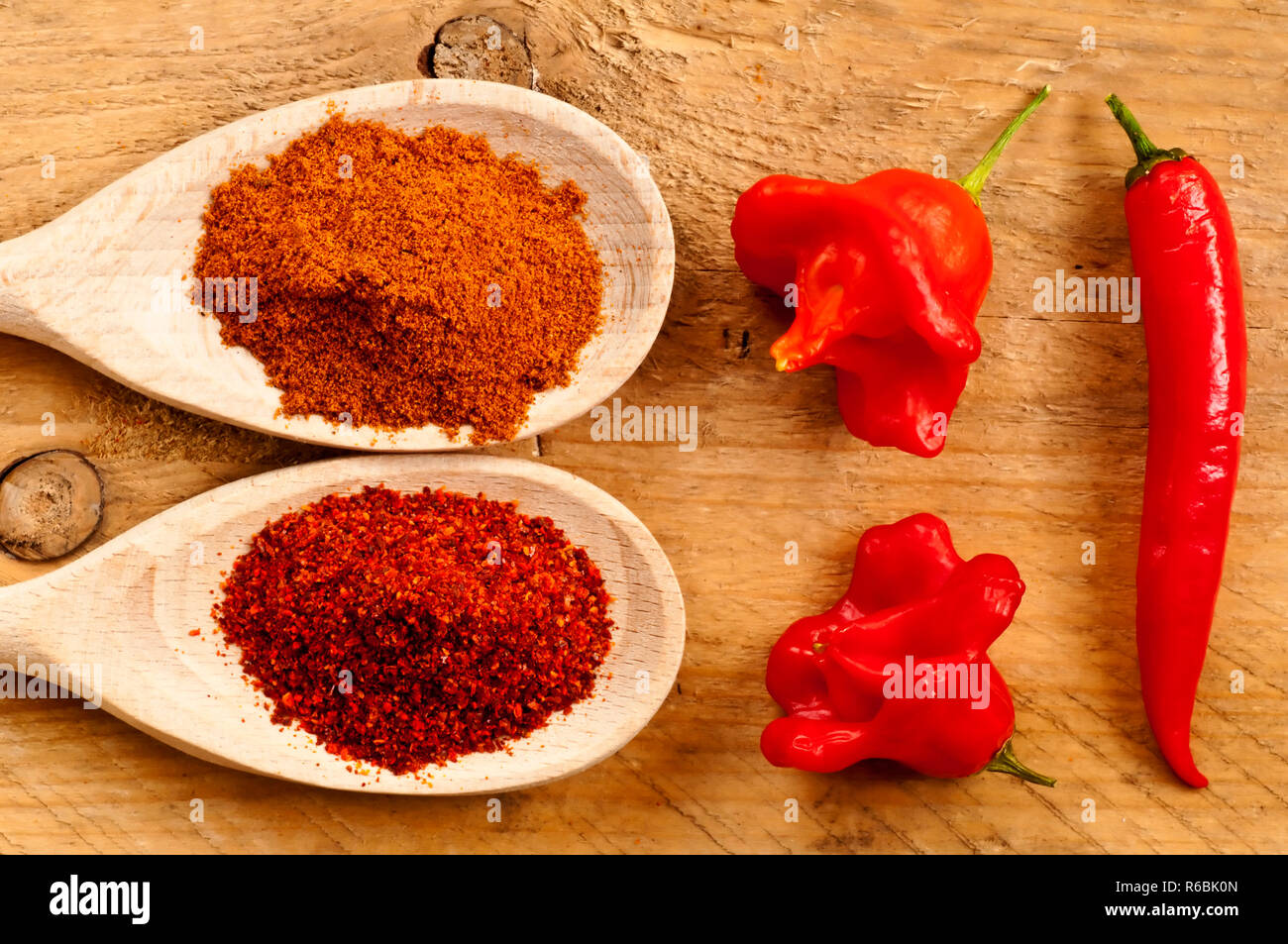Chili Cayenne And Bishop´S Crown With Chili Powder Stock Photo - Alamy