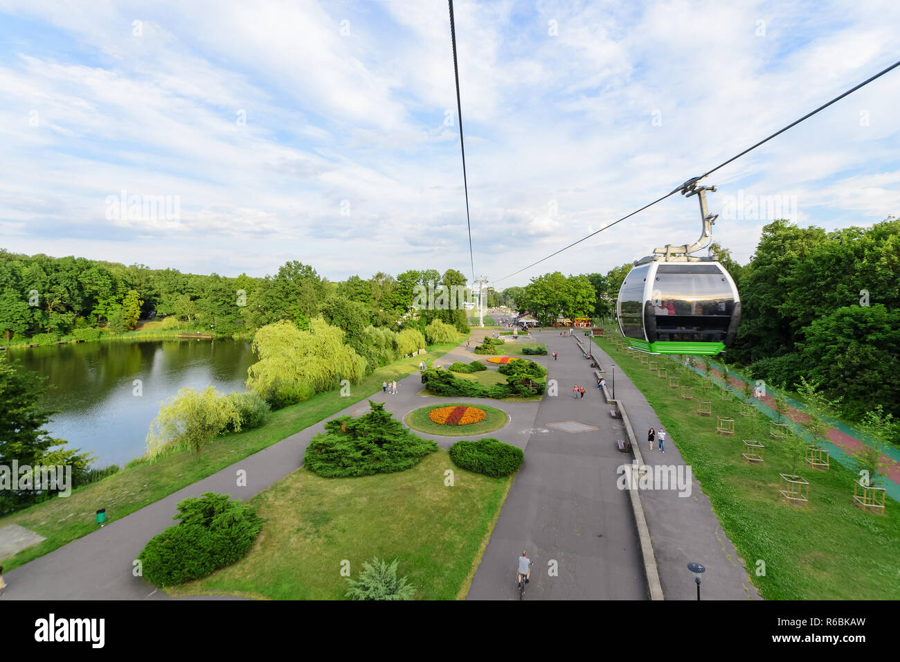 Katowice park funicular view. Poland. Europe. Summer time Stock Photo ...