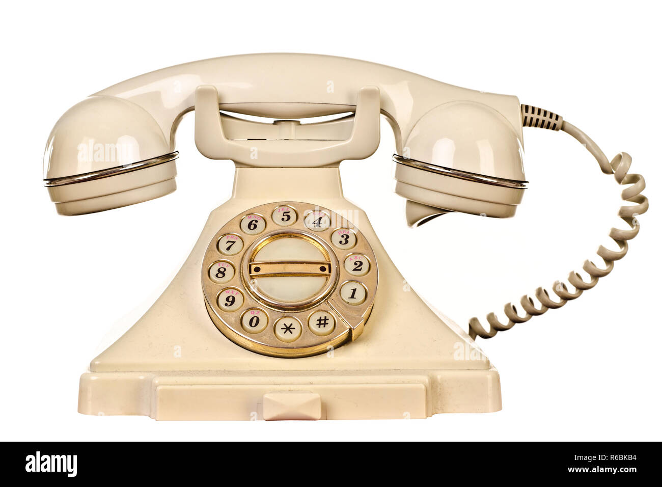 old phone isolated on a white background Stock Photo - Alamy