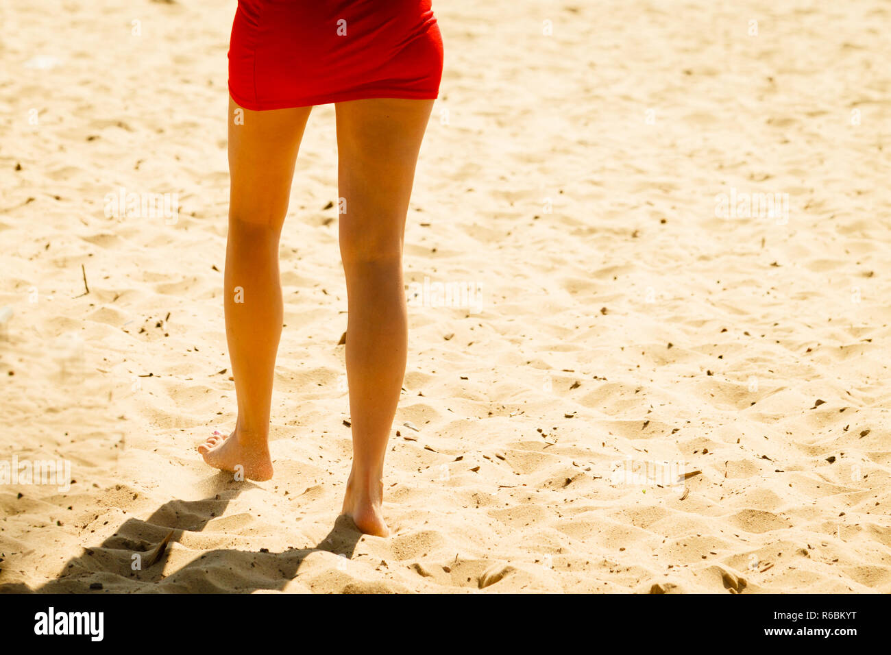 Summertime relaxation, summer vacation concept. Woman in swimsuit ...