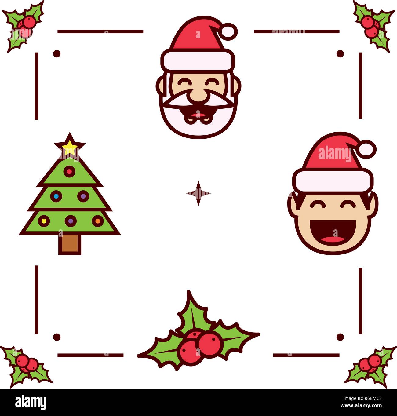 Santa hat christmas ornaments Stock Vector Images - Alamy