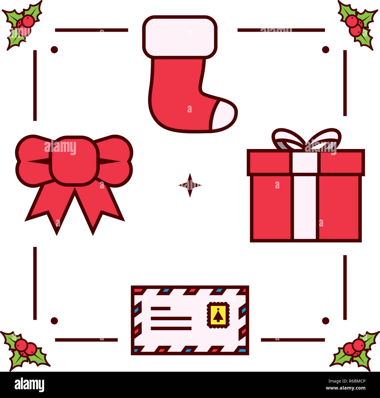 Christmas elements decoration gift Stock Vector Images - Alamy