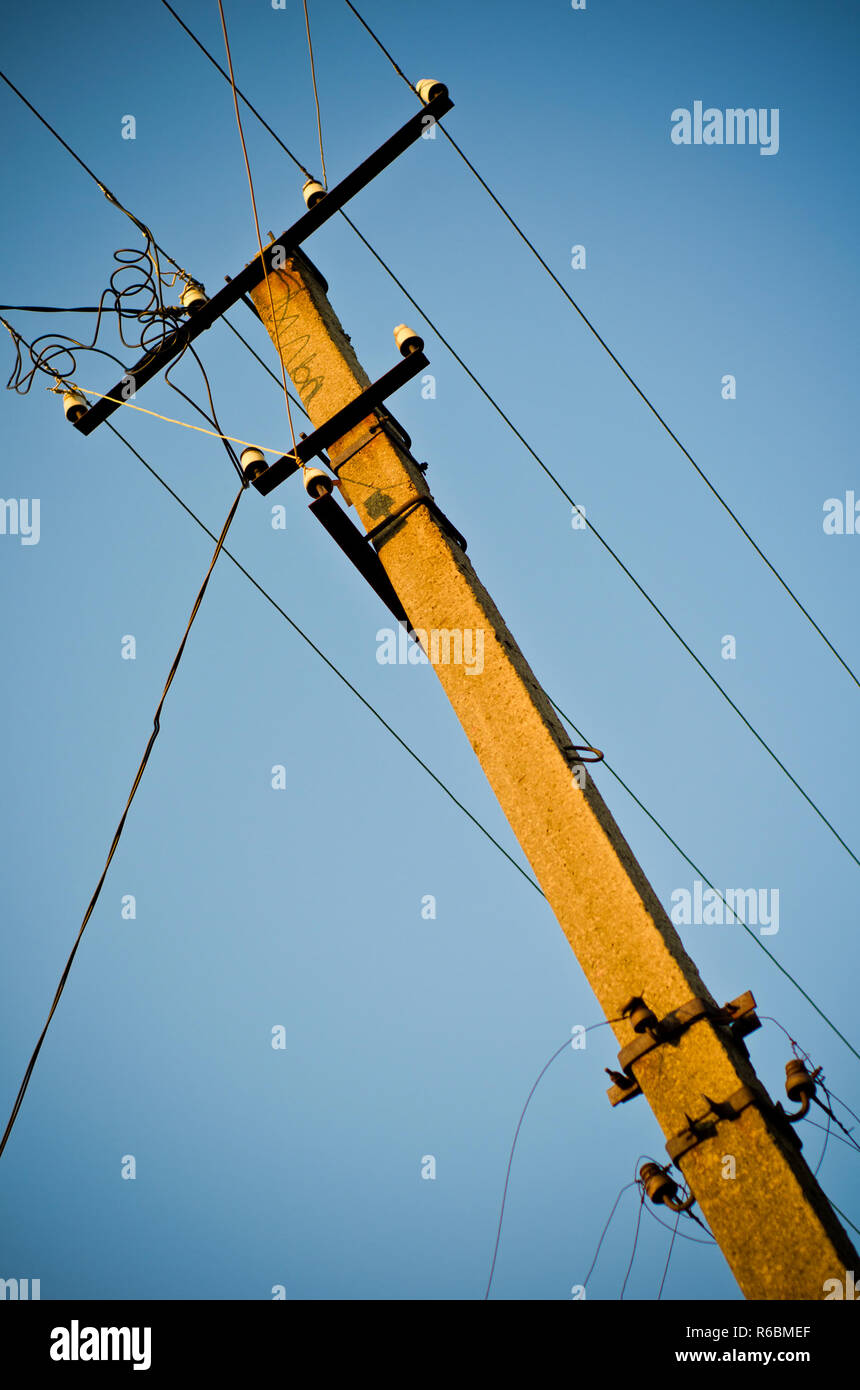 Vintage power lines hi-res stock photography and images - Alamy