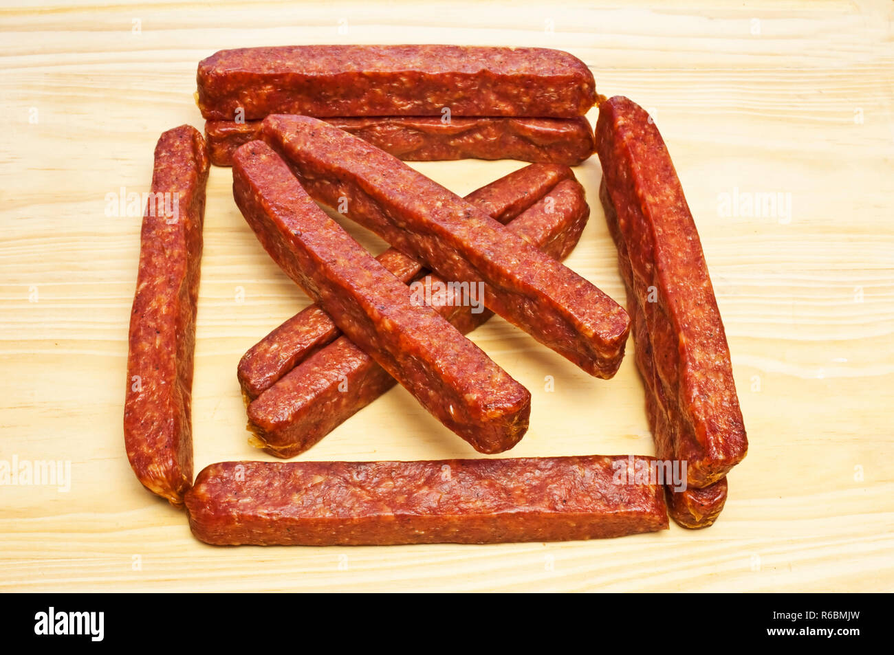 Smoked Sausage Of The Black Forest Stock Photo - Alamy