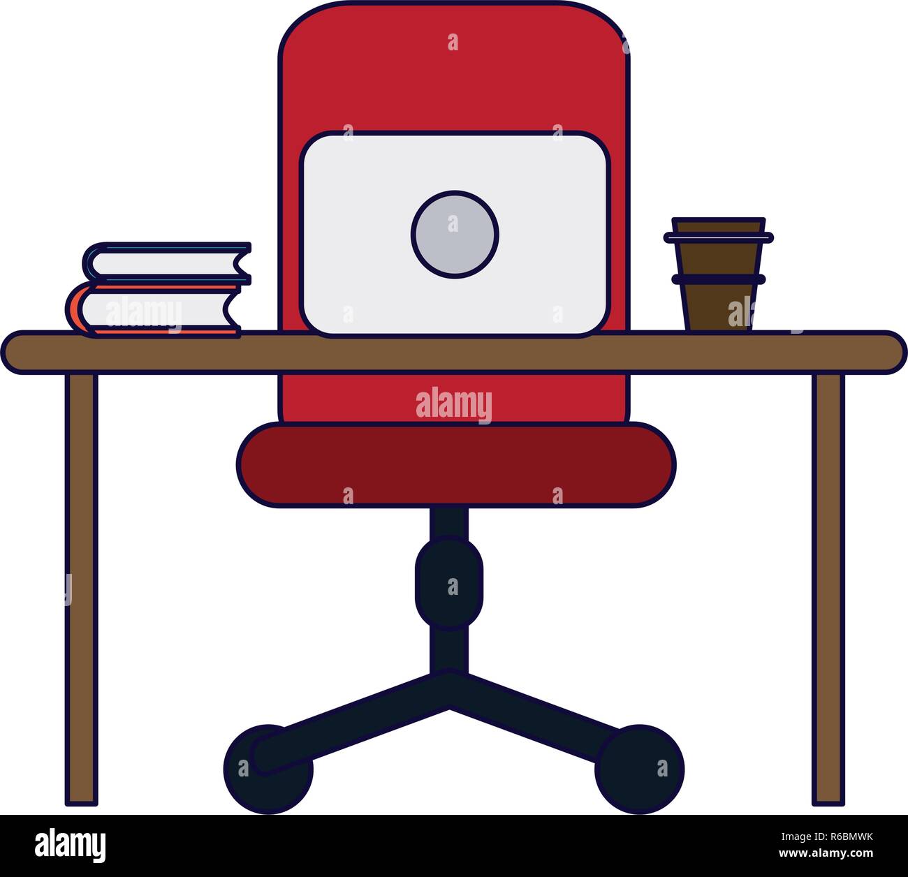 Office with computer Stock Vector Image & Art - Alamy