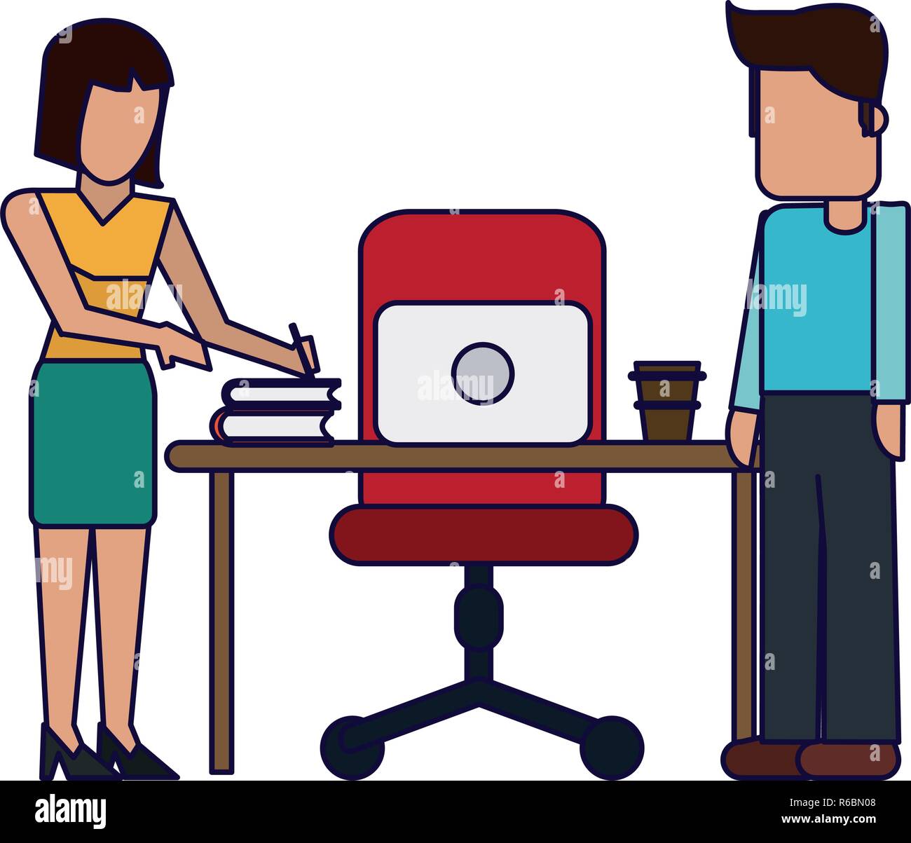 Working with computer avatar Stock Vector Image & Art - Alamy