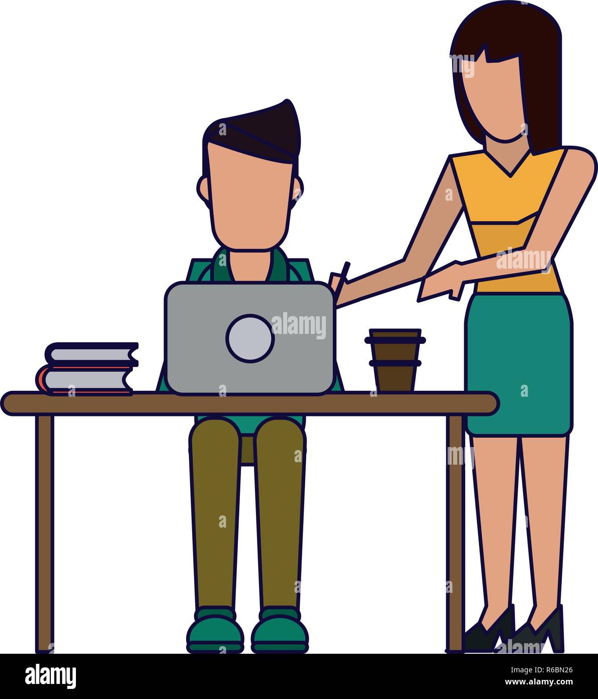 Working with computer avatar Stock Vector Image & Art - Alamy