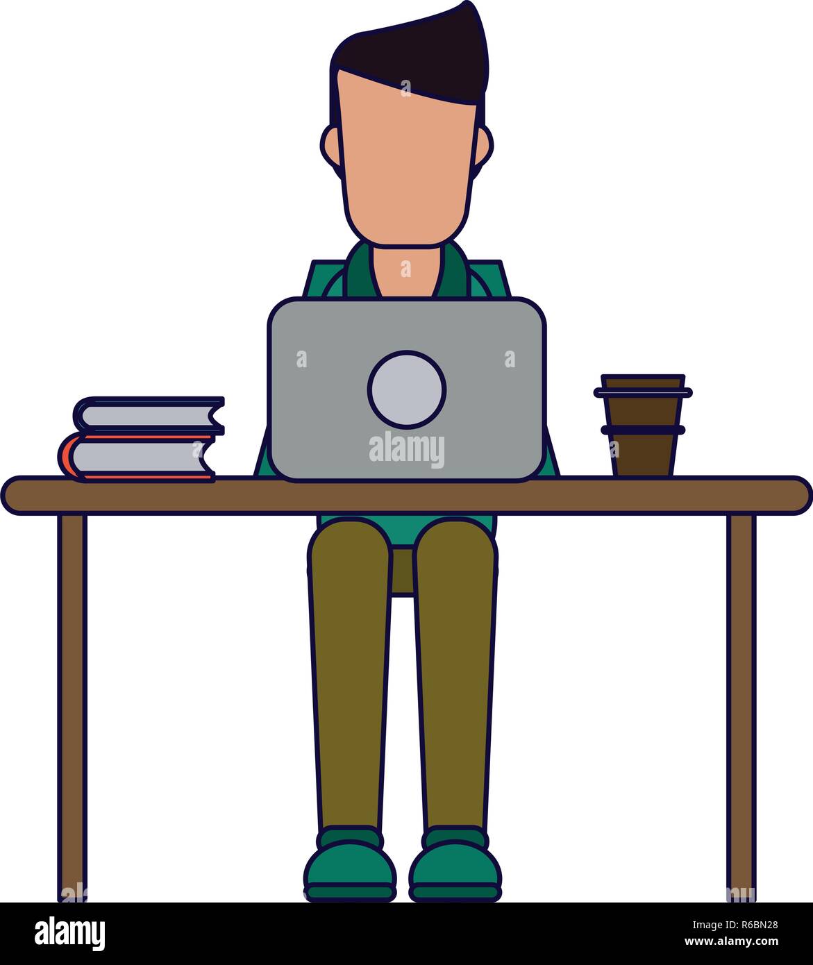 Working with computer avatar Stock Vector Image & Art - Alamy