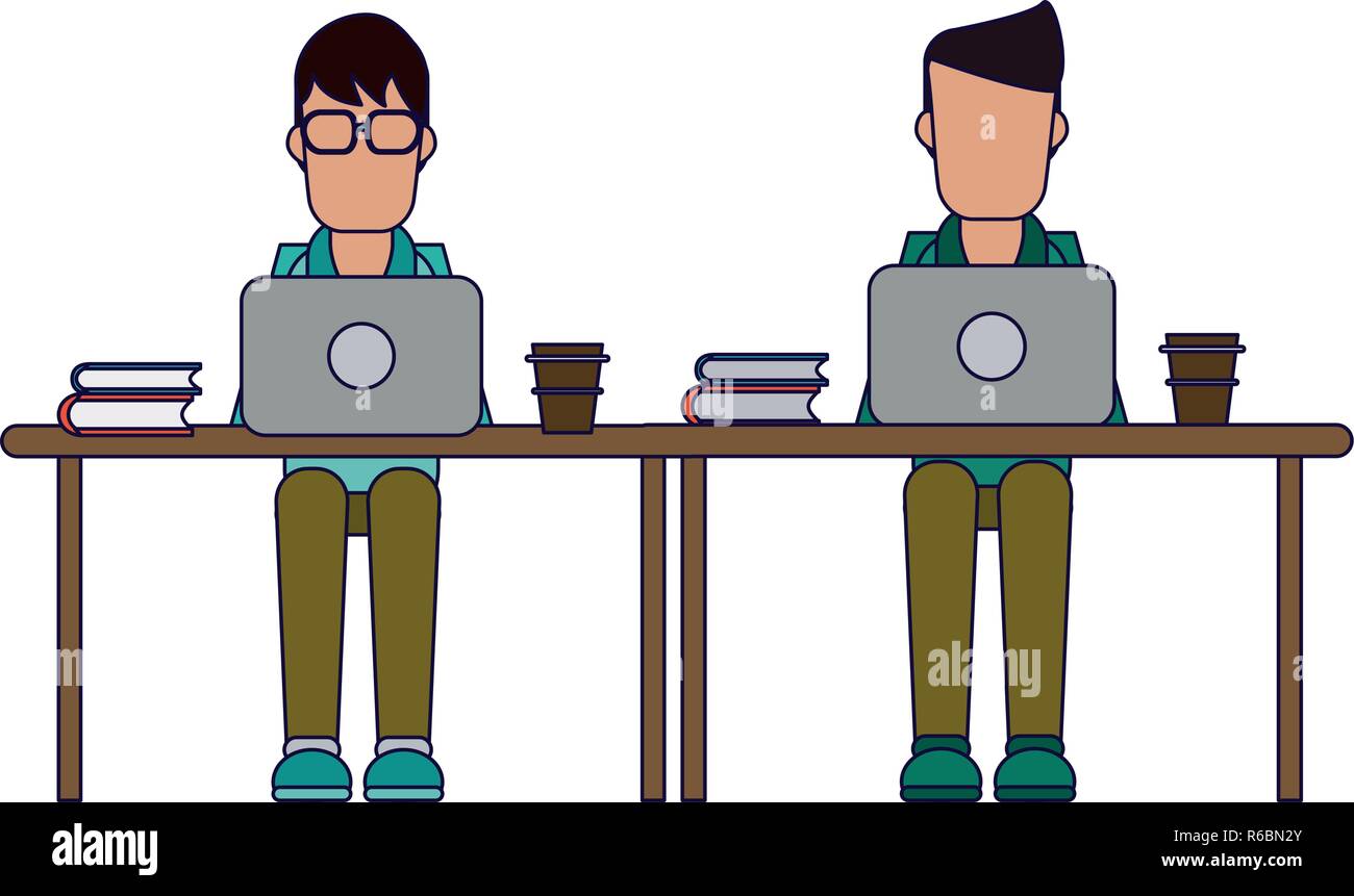 Working with computer avatar Stock Vector Image & Art - Alamy