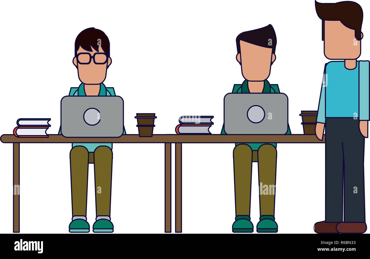 Working with computer avatar Stock Vector Image & Art - Alamy