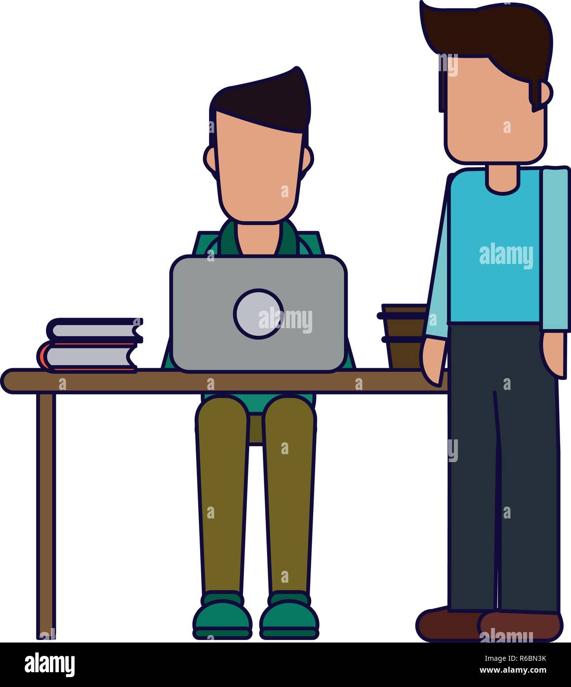 Working with computer avatar Stock Vector Image & Art - Alamy