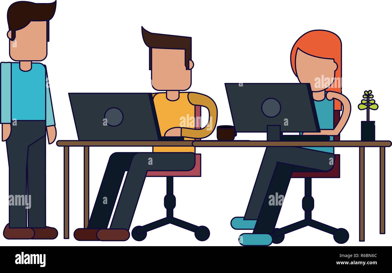 Working with computer avatar Stock Vector Image & Art - Alamy