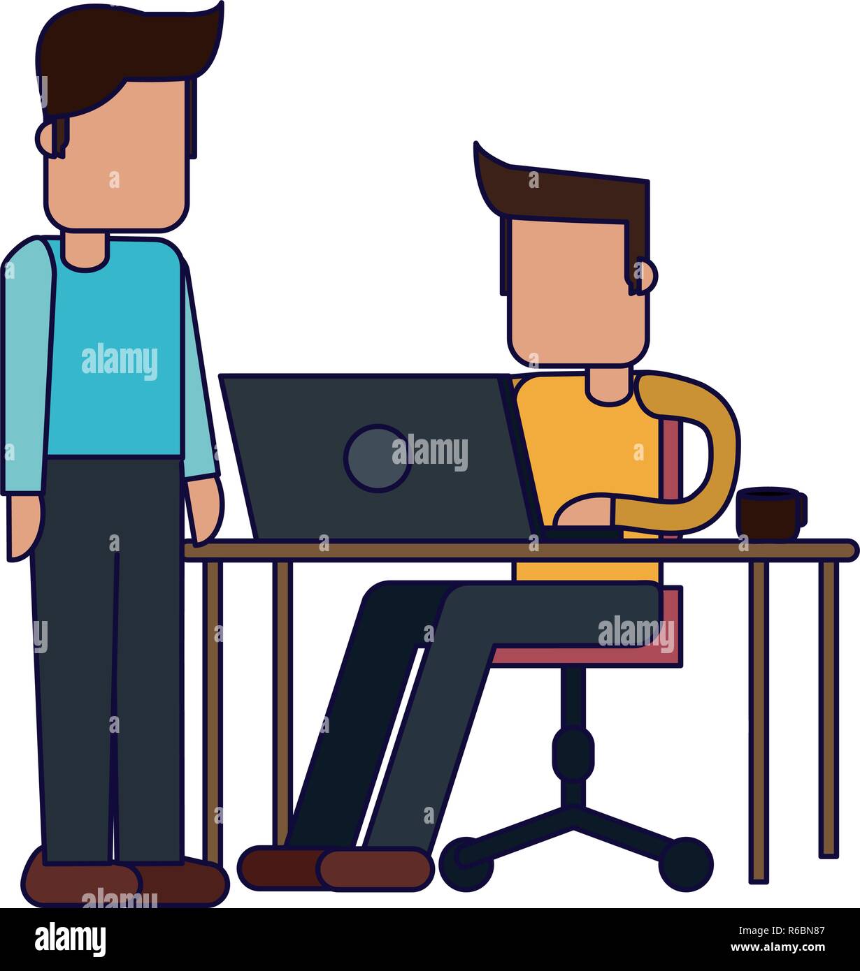 Working with computer avatar Stock Vector Image & Art - Alamy