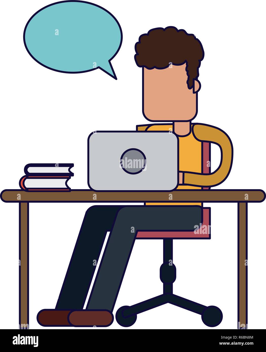 Working with computer avatar Stock Vector Image & Art - Alamy