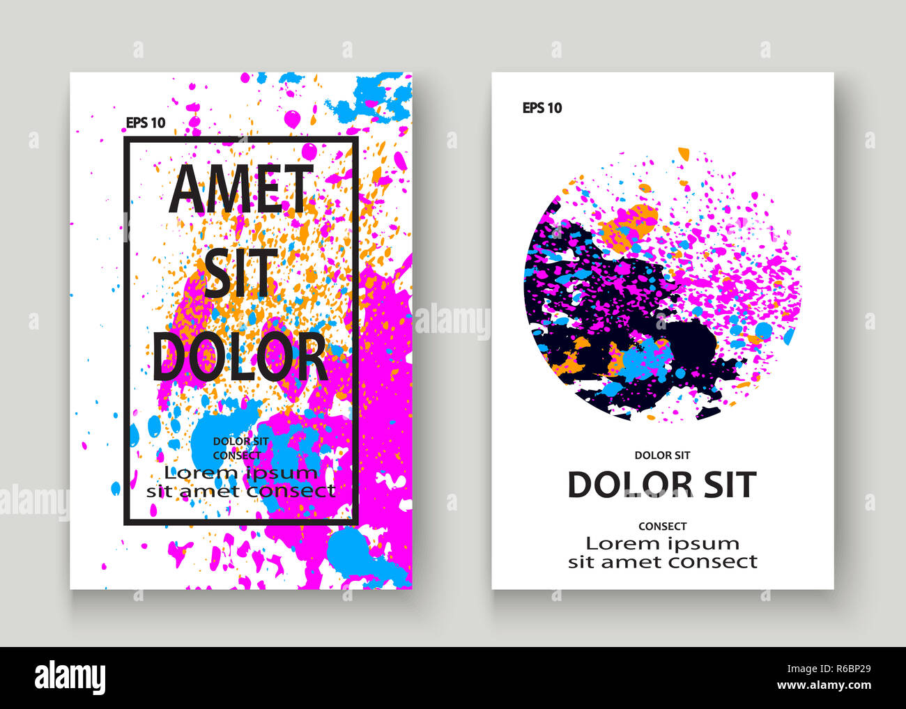 Neon explosion paint splatter artistic cover frame design. Decorative ...