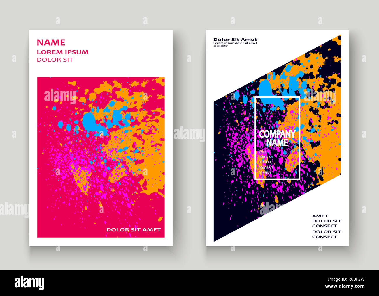 Neon explosion paint splatter artistic cover frame design. Decorative ...