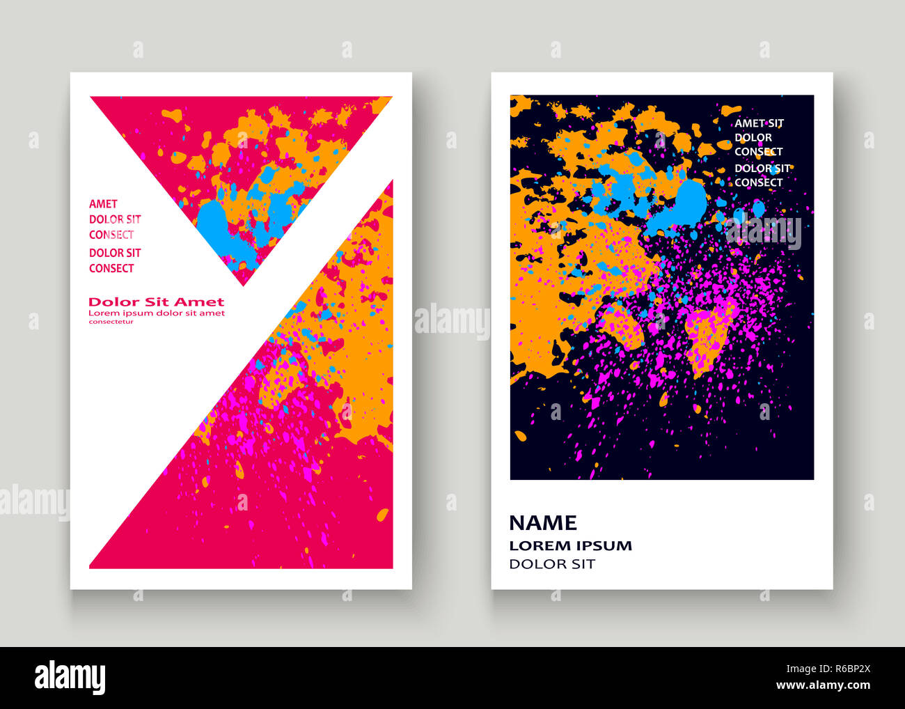 Neon explosion paint splatter artistic cover frame design. Decorative ...