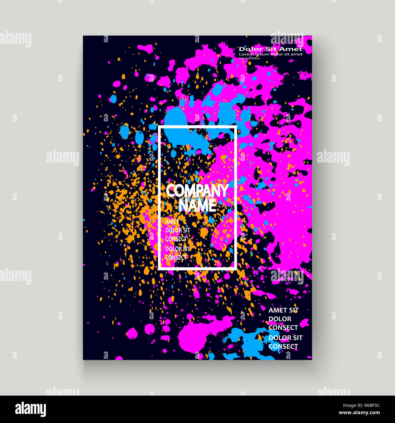 Neon explosion paint splatter artistic cover frame design. Decorative ...
