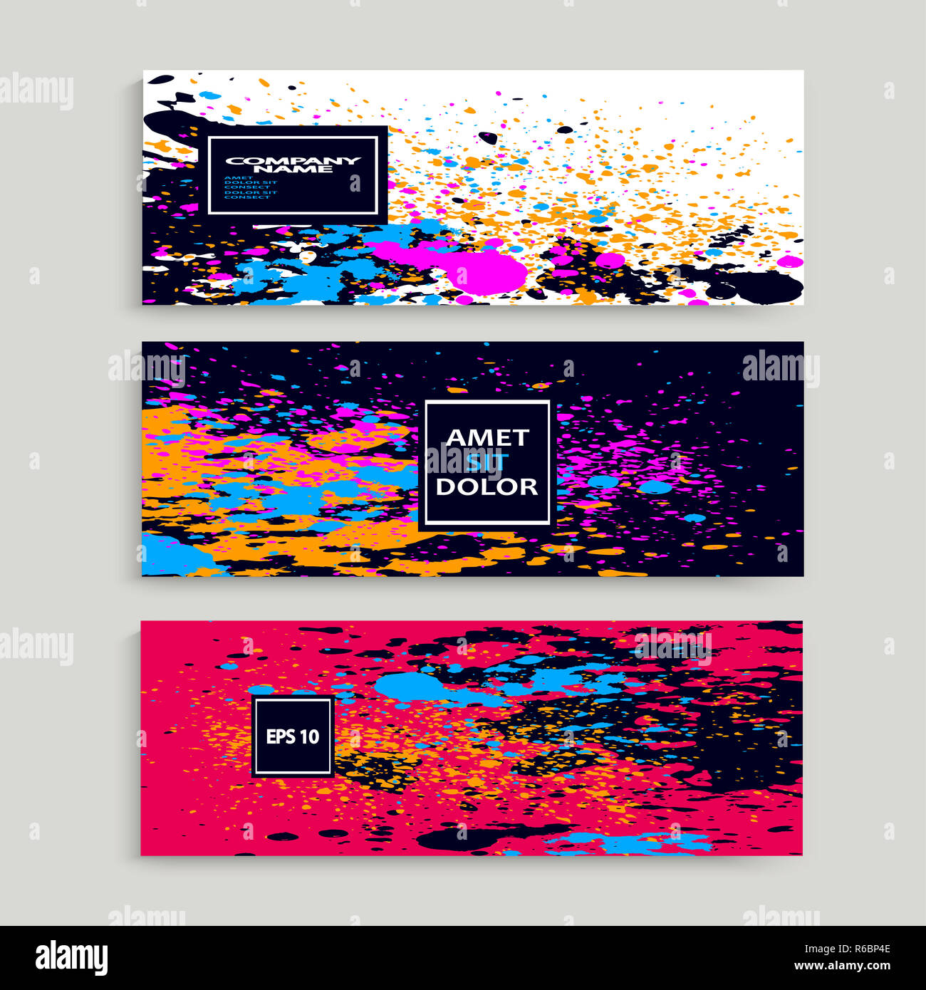 Neon explosion paint splatter artistic cover frame design. Decorative ...