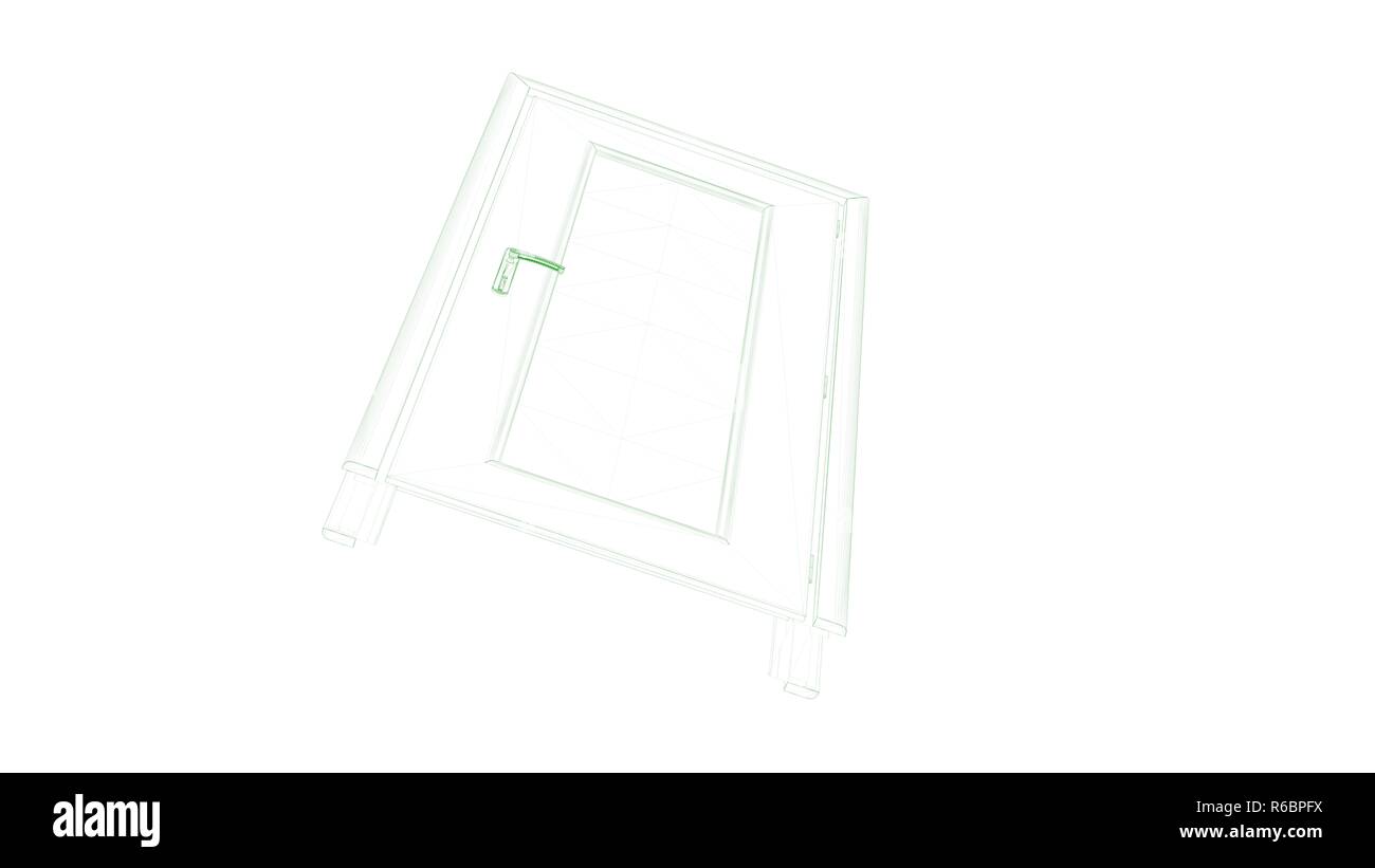 3d rendering of a blueprint door isolated on white Stock Photo - Alamy
