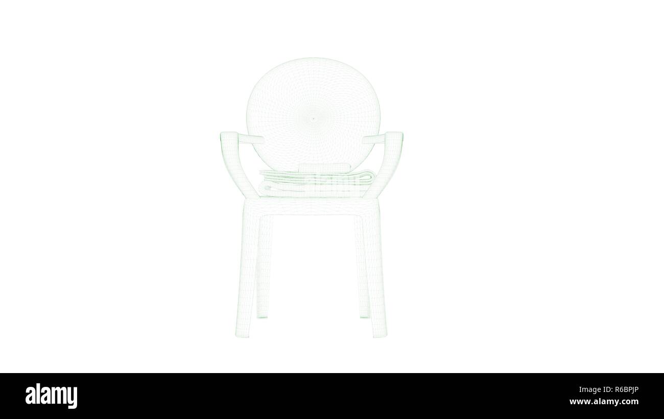 3d rendering of a blueprint chair isolated on white Stock Photo - Alamy