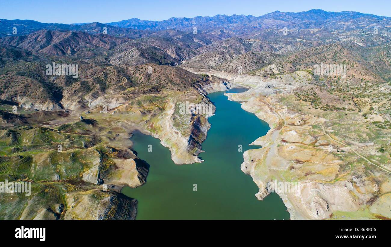 Aerial Kalavasos dam, Larnaca, Cyprus Stock Photo - Alamy