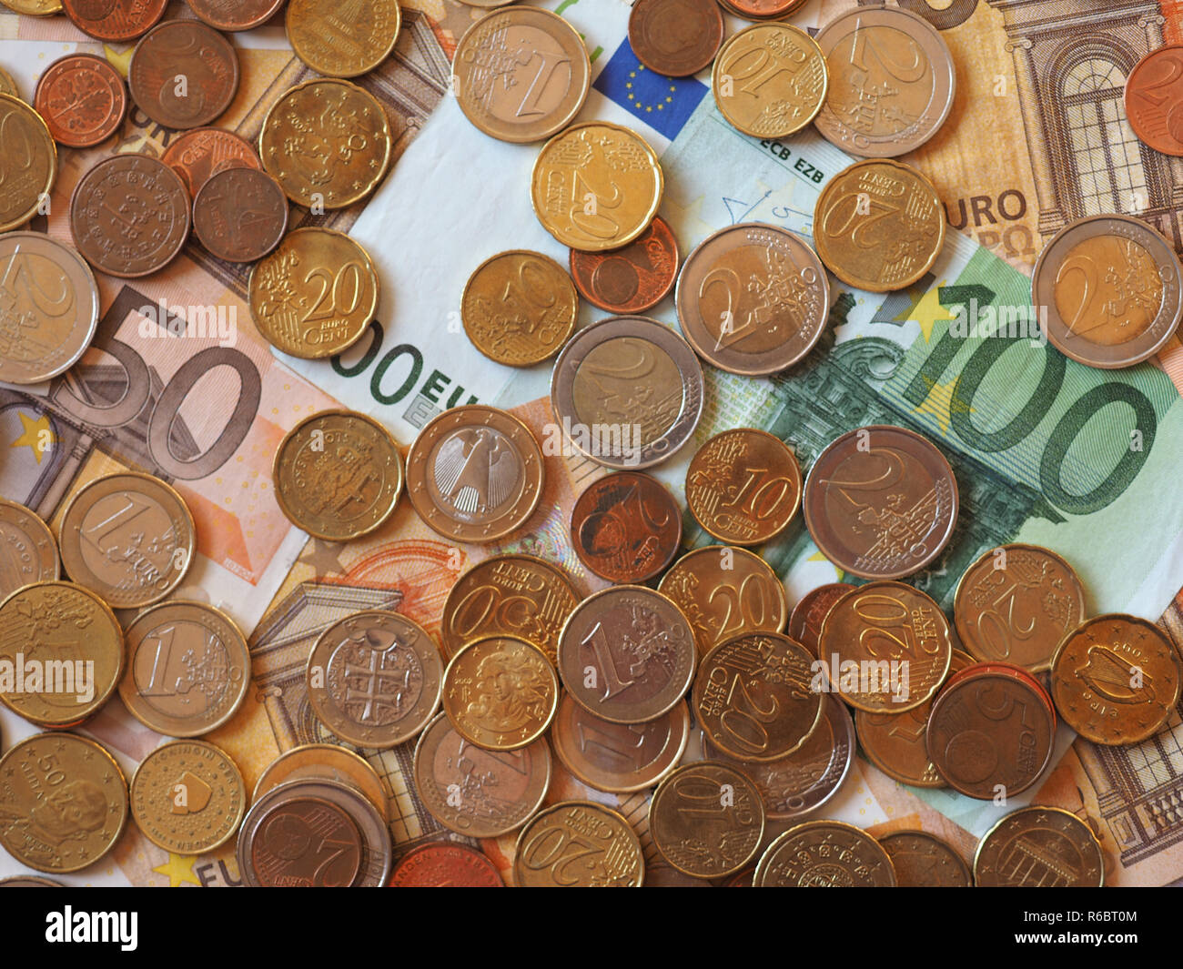 Euro notes and coins, European Union Stock Photo - Alamy