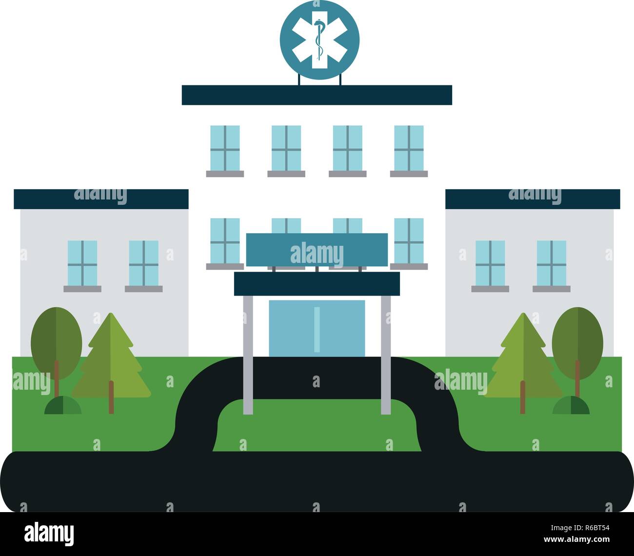 Hospital building scenery Stock Vector Image & Art - Alamy