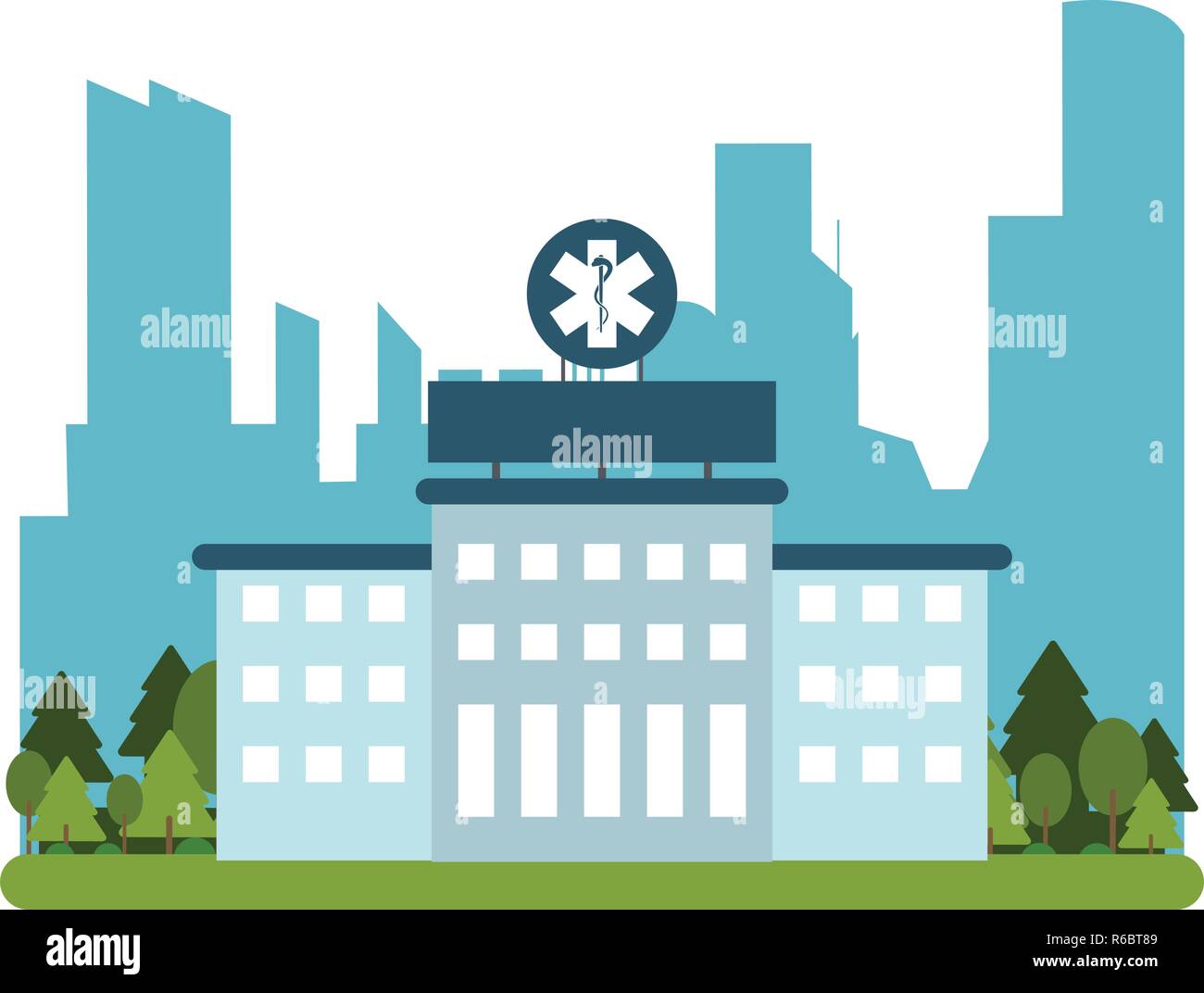 Hospital building scenery Stock Vector Image & Art - Alamy