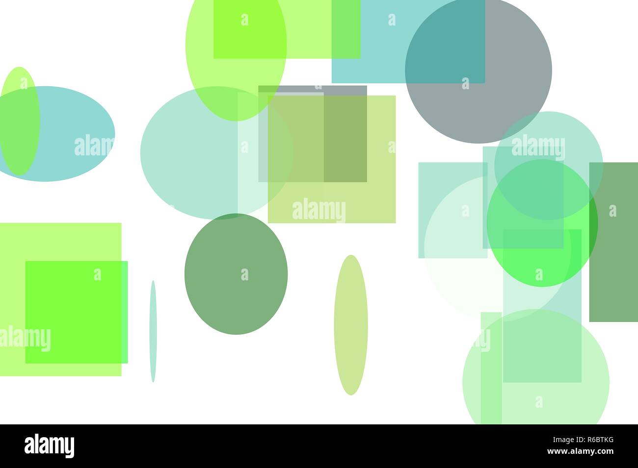 Abstract green circle and ellipses squares and rectangles illustration ...