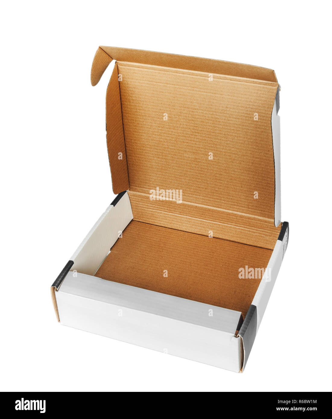 Open cardboard box; isolated Stock Photo - Alamy