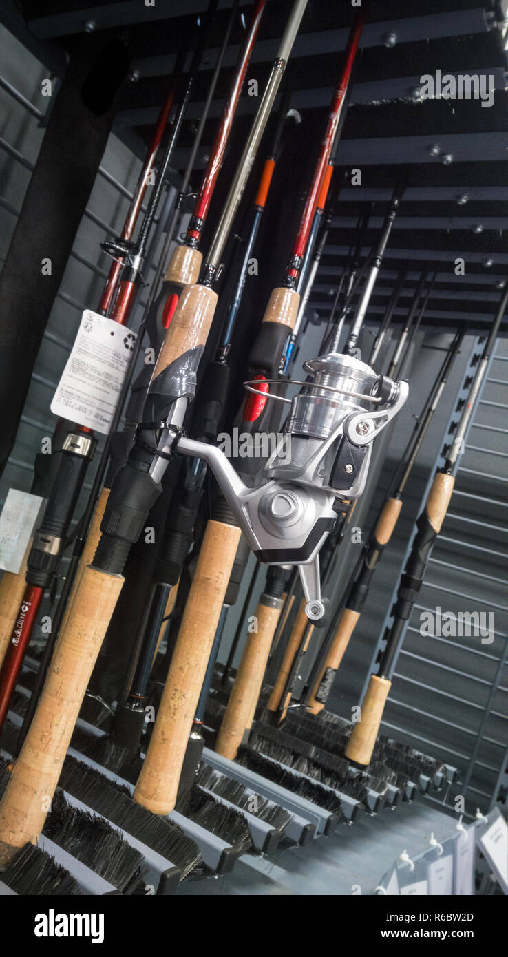 fishing rods at sale Stock Photo - Alamy