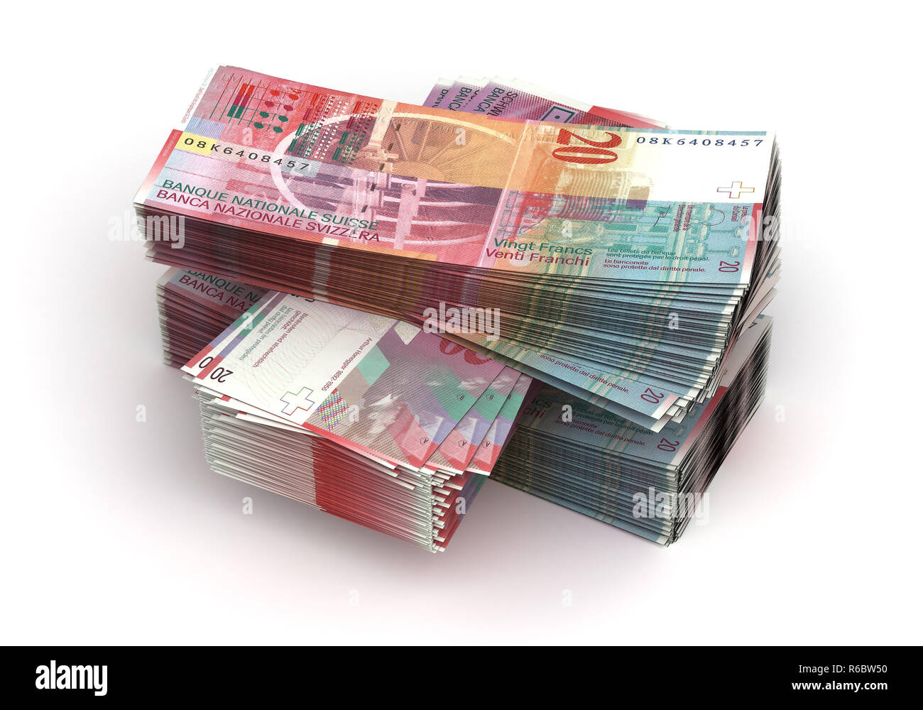Stack of Swiss Franc (isolated with clipping path Stock Photo - Alamy