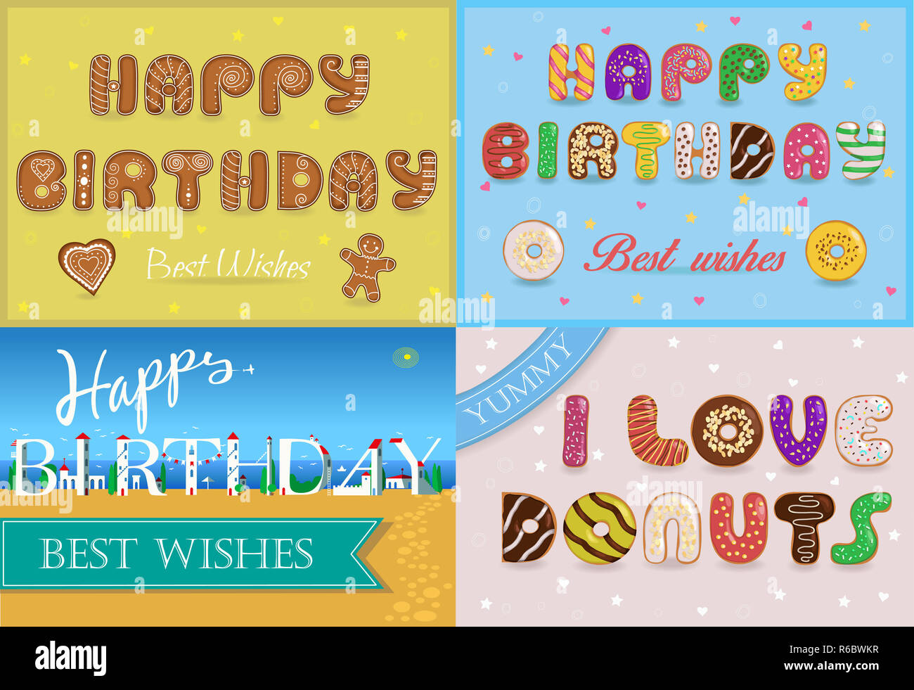 Happy birthday inscription by unusual font Stock Photo - Alamy