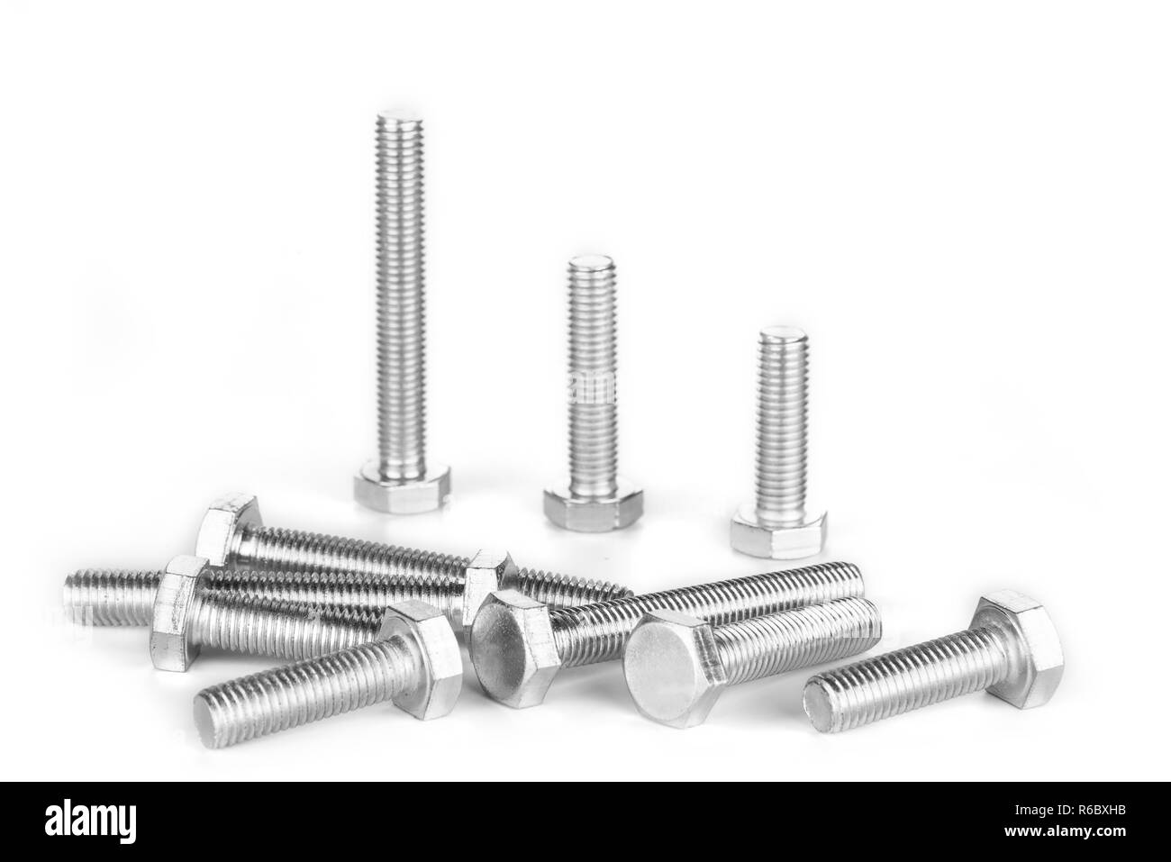 Metal screw or bolt and nuts isolated on white background Stock Photo ...