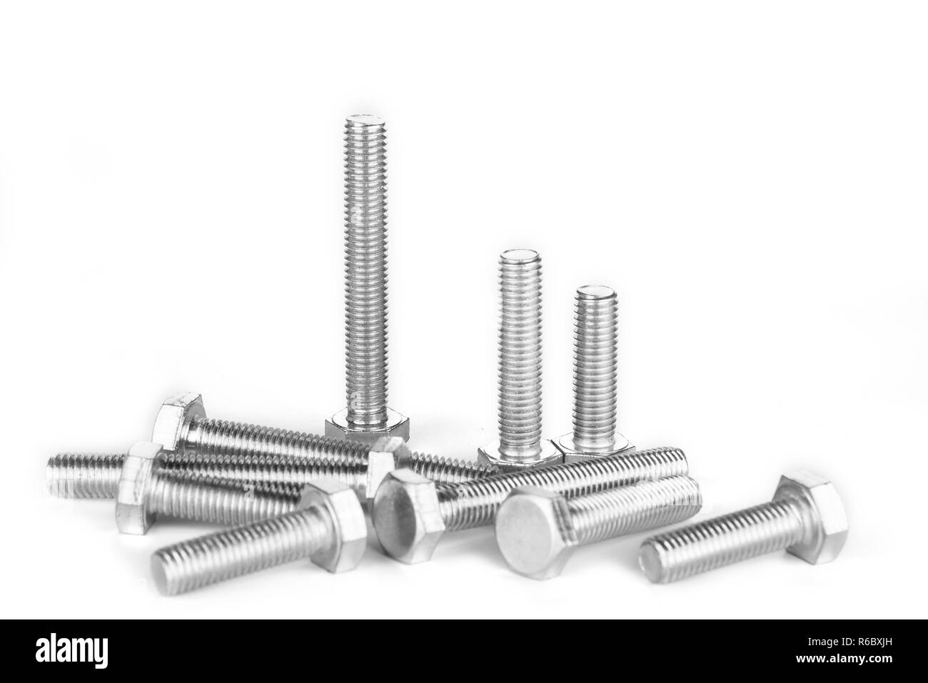 Metal screw or bolt and nuts isolated on white background Stock Photo ...