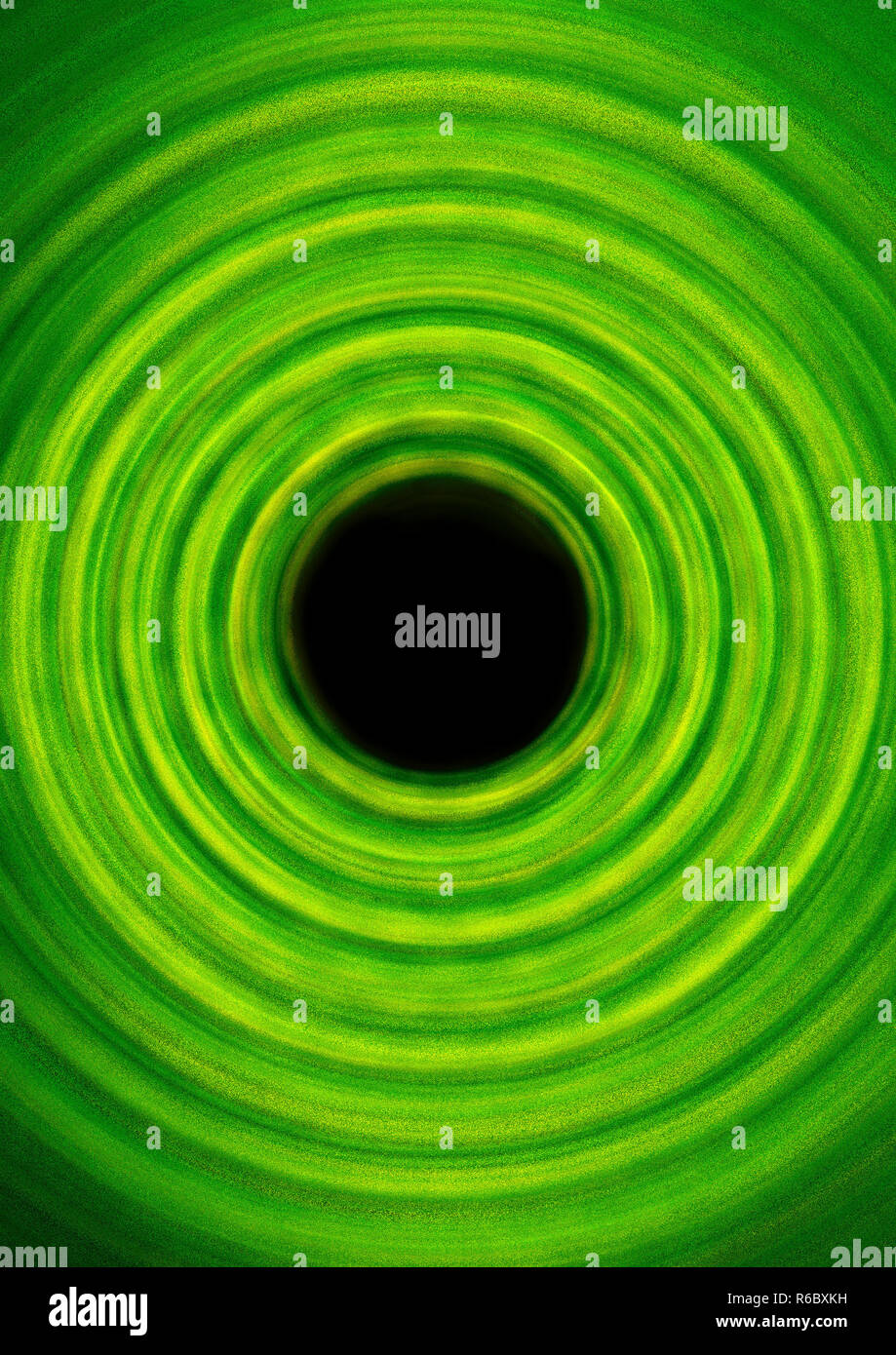 Green Tunnel With Black Hole Stock Photo - Alamy