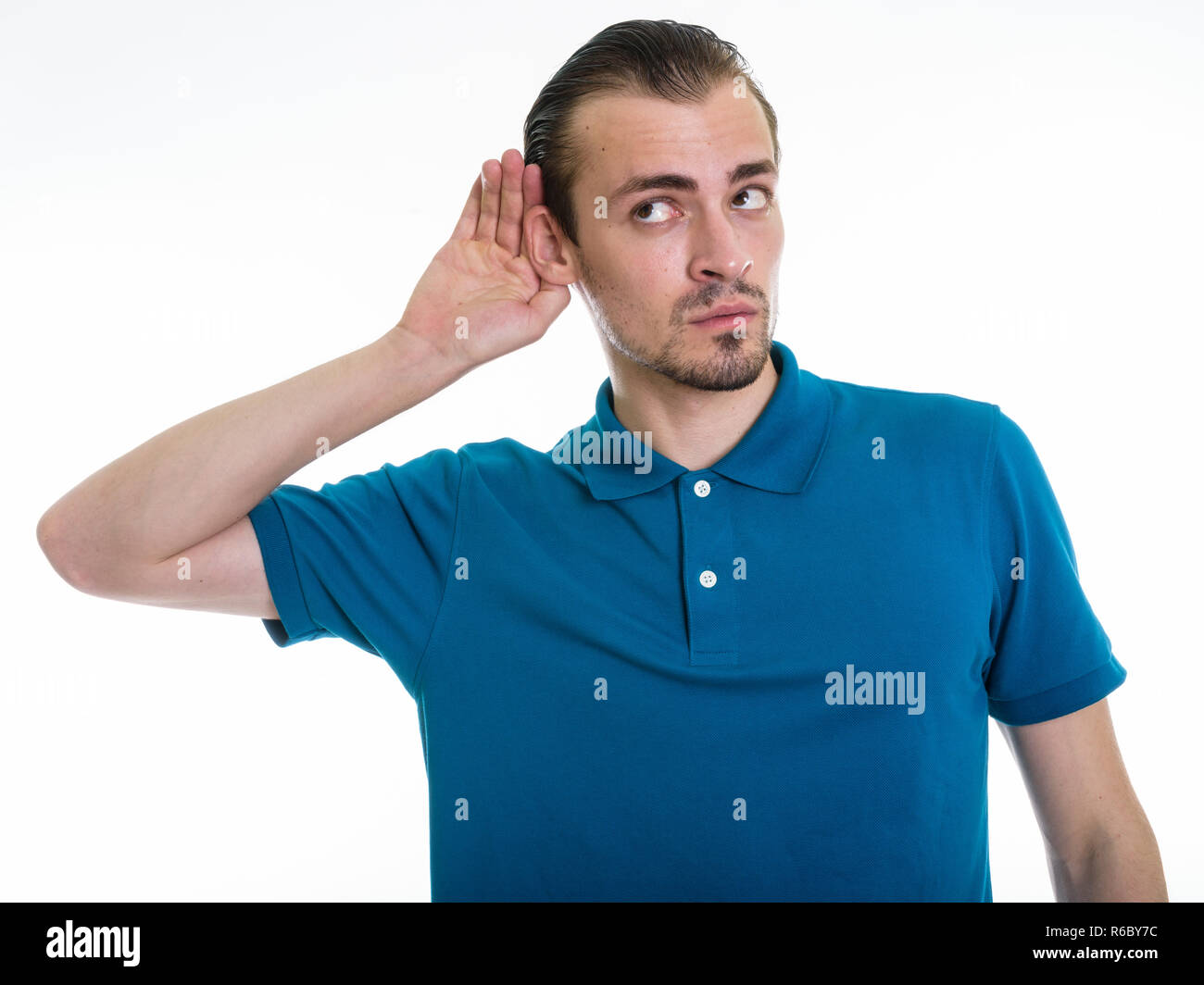 White people listening hi-res stock photography and images - Alamy