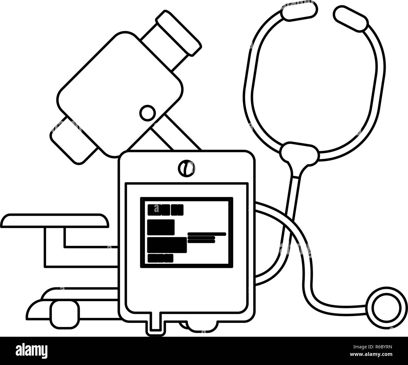 Medical elements concept black and white Stock Vector Image & Art - Alamy