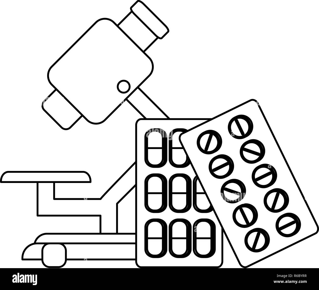 Medical elements concept black and white Stock Vector Image & Art - Alamy
