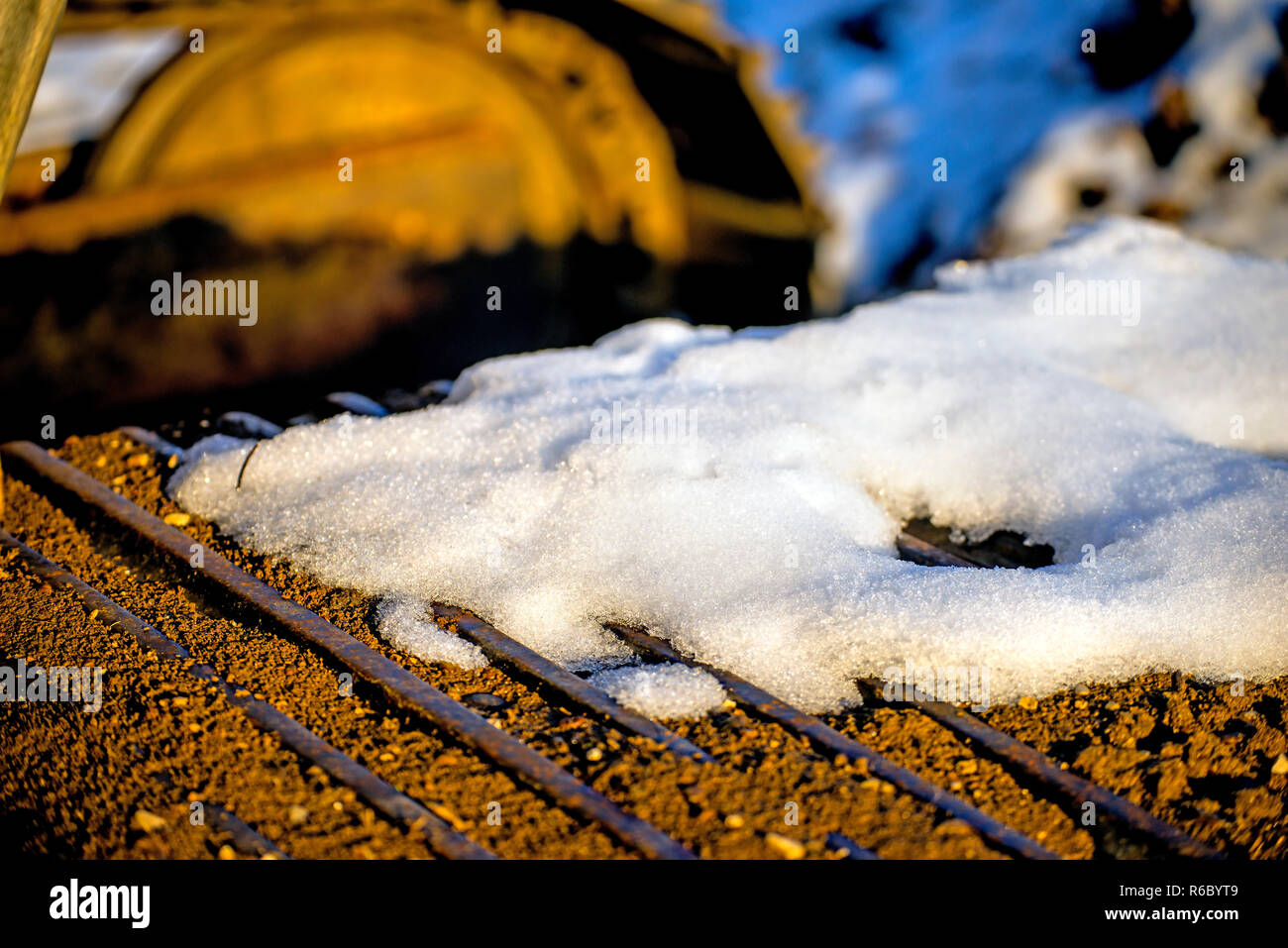 Caterpillar In Snow Stock Photo - Alamy